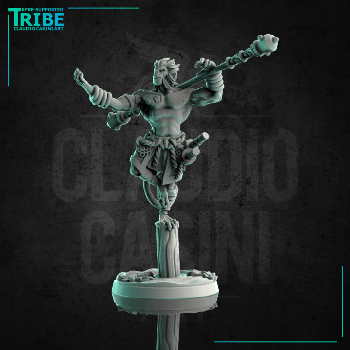 3D Printable (L 0031) Male Monkey King monkey folk ape man shaolin monk ...