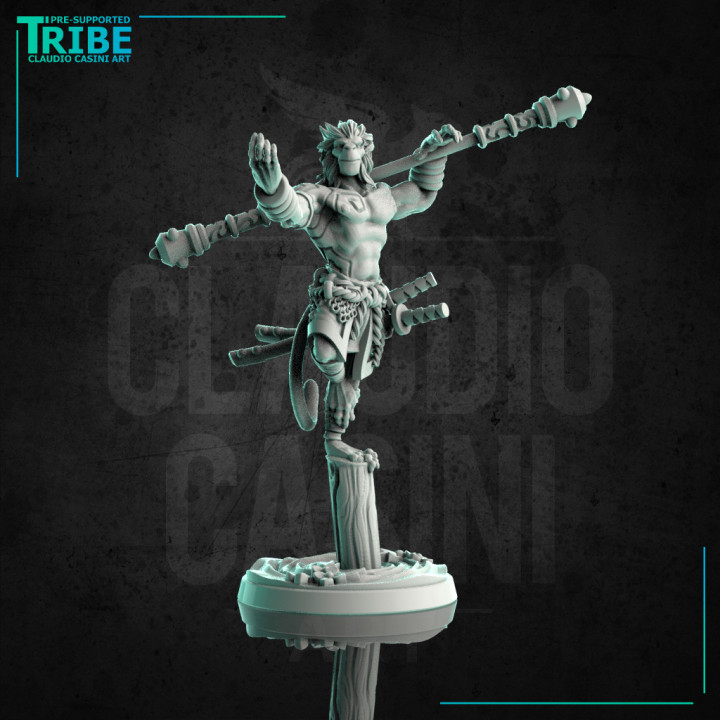 3D Printable (L 0031) Male Monkey King monkey folk ape man shaolin monk ...