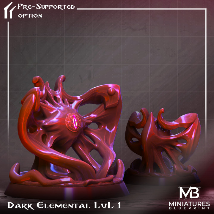 3D Printable Dark Elemental - LvL 1 by Miniatures Blueprint