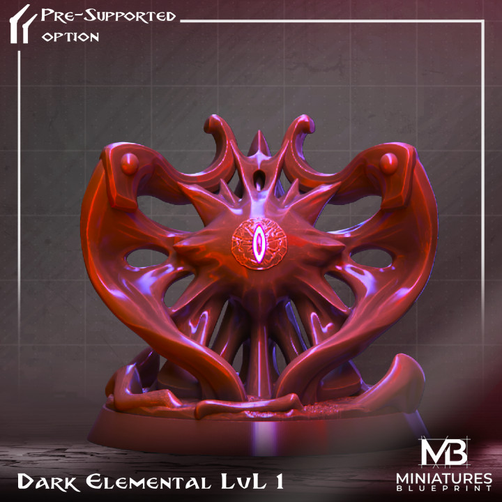 3D Printable Dark Elemental - LvL 1 by Miniatures Blueprint