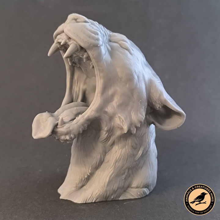 3D Printable Lioness yawns by Animals & Creatures Minis