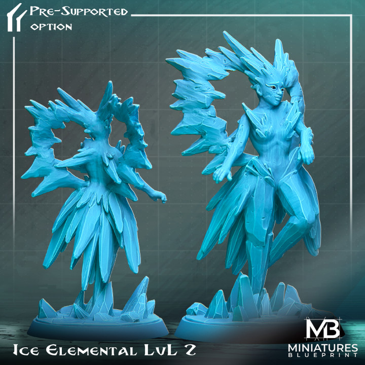 3D Printable Ice Elementals LvL 2 by Miniatures Blueprint