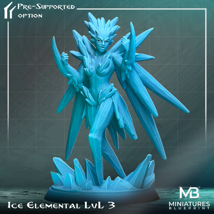 3D Printable Ice Elementals PACK by Miniatures Blueprint