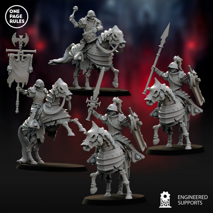 3D Printable Skeleton Knights - Vampiric Undead by One Page Rules