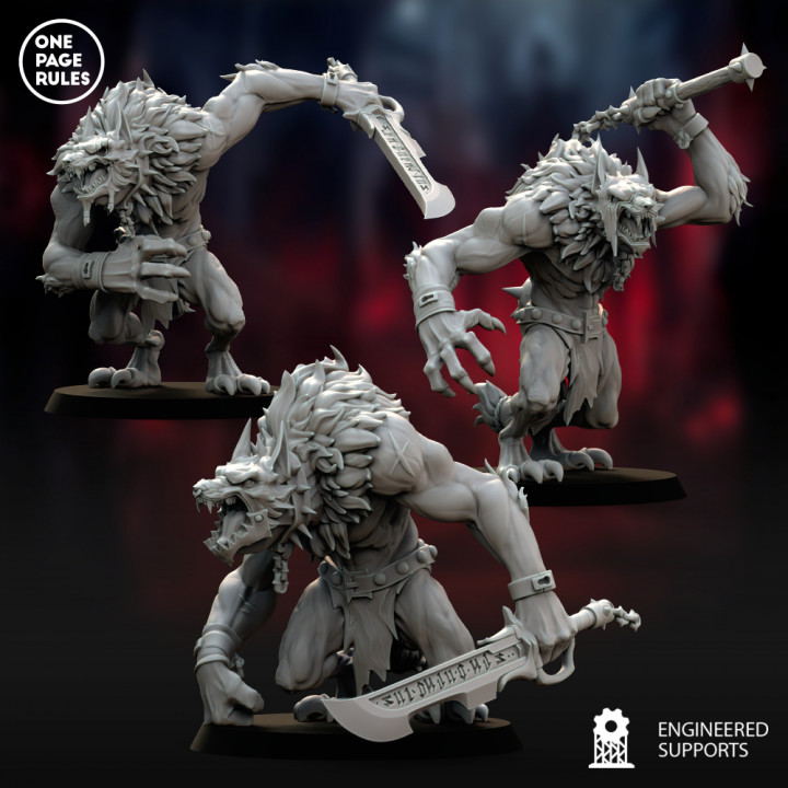 3D Printable Werewolves - Vampiric Undead by One Page Rules