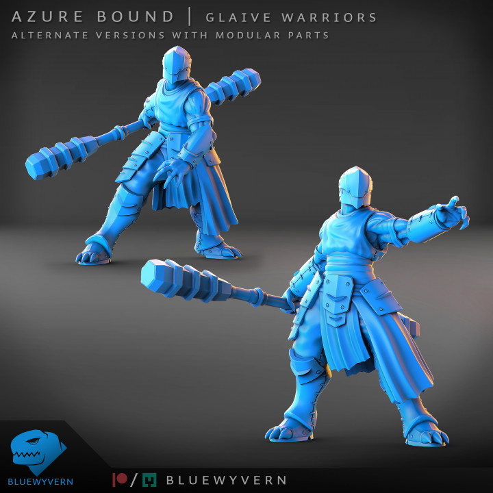 3D Printable Azure Bound - Glaive Warriors (Modular) by BlueWyvern