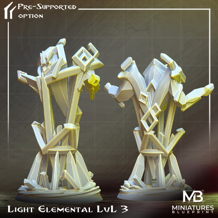3D Printable Light Elementals PACK by Miniatures Blueprint