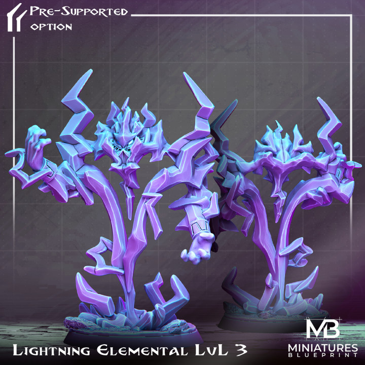 3D Printable Lightning Elemental LvL 3 by Miniatures Blueprint