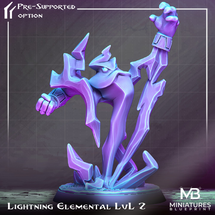 3D Printable Lightning Elemental PACK by Miniatures Blueprint