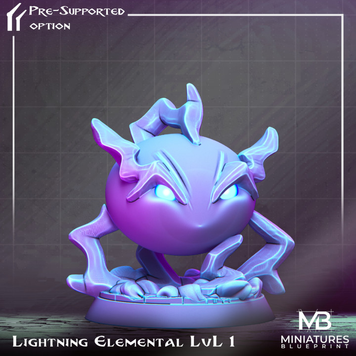 3D Printable Lightning Elemental PACK by Miniatures Blueprint