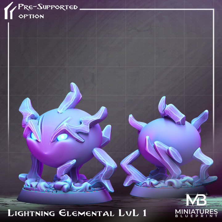 3D Printable Lightning Elemental PACK by Miniatures Blueprint