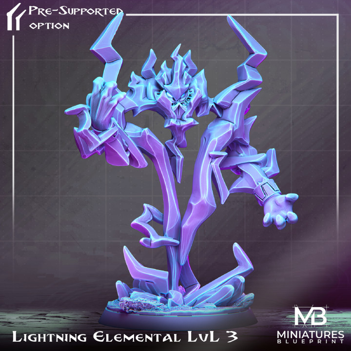 3D Printable Lightning Elemental PACK by Miniatures Blueprint
