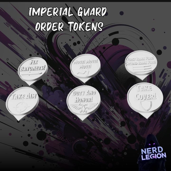 3D Printable Imperial Guard Orders Tokens by Nerd Legion