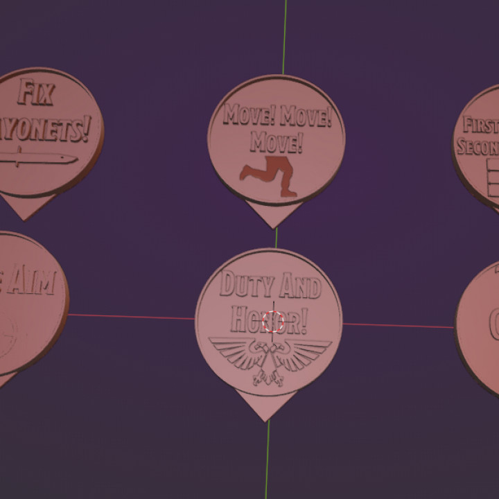 3D Printable Imperial Guard Orders Tokens by Dominic Lapier