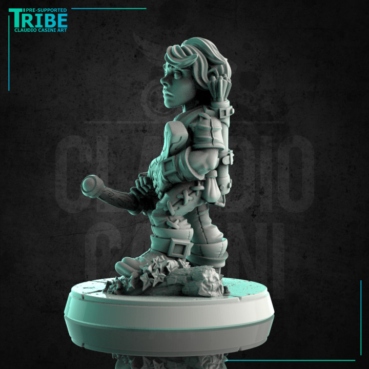 3D Printable (0208) Male halfling ranger with a bow by Claudio Casini Art