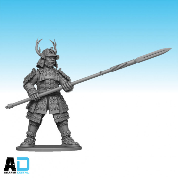 3D Printable Samurai (2) - Yari Samurai by Wargames Atlantic
