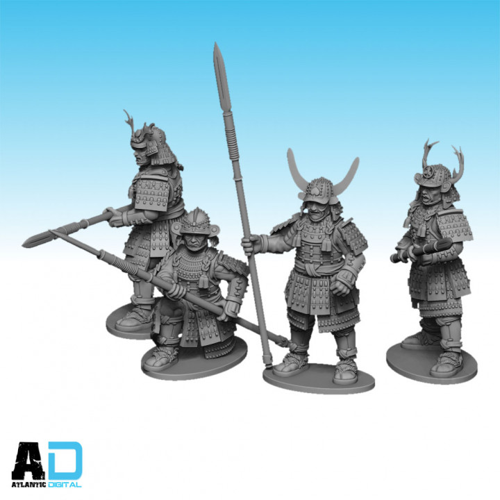 3D Printable Samurai (2) - Yari Samurai by Wargames Atlantic