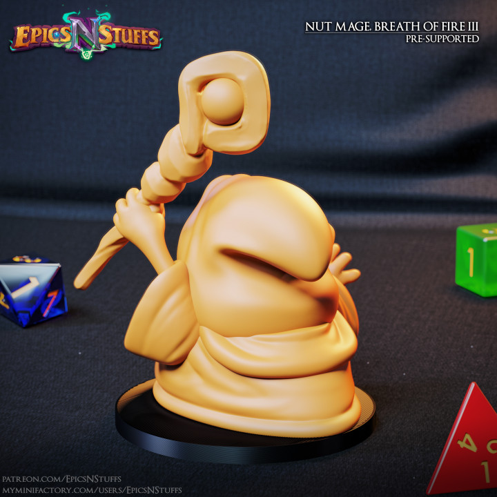 3D Printable Nut Mage, Breath of Fire 3 Miniature, Pre-Supported by ...