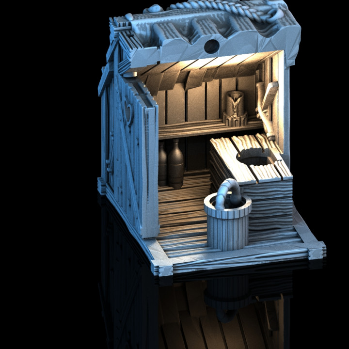 3D Printable Outhouse - Medieval Town Set by Adrian