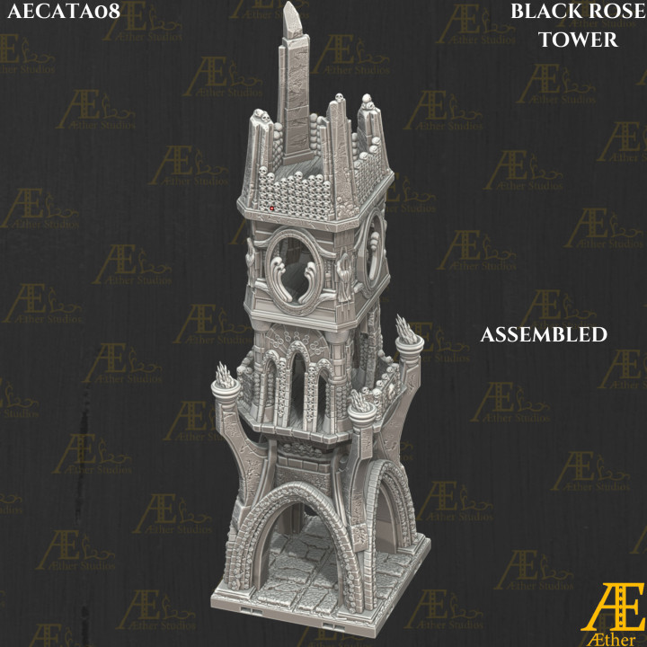 3D Printable AECATA08 – The Black Rose Tower by Aether Studios