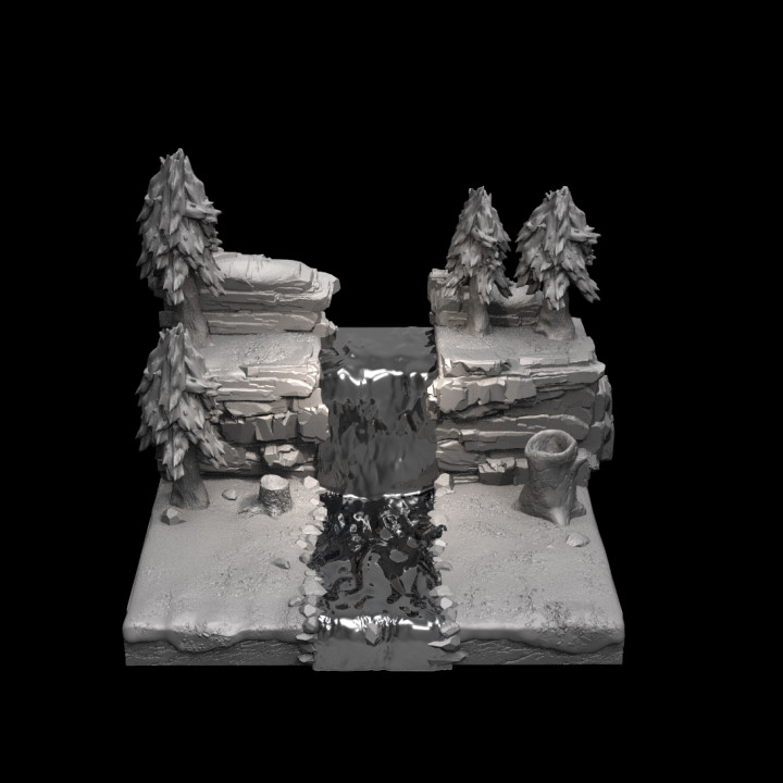 3D Printable DRM003 Forest M #3 Diorama :: Game Pop Dioramas :: Black ...