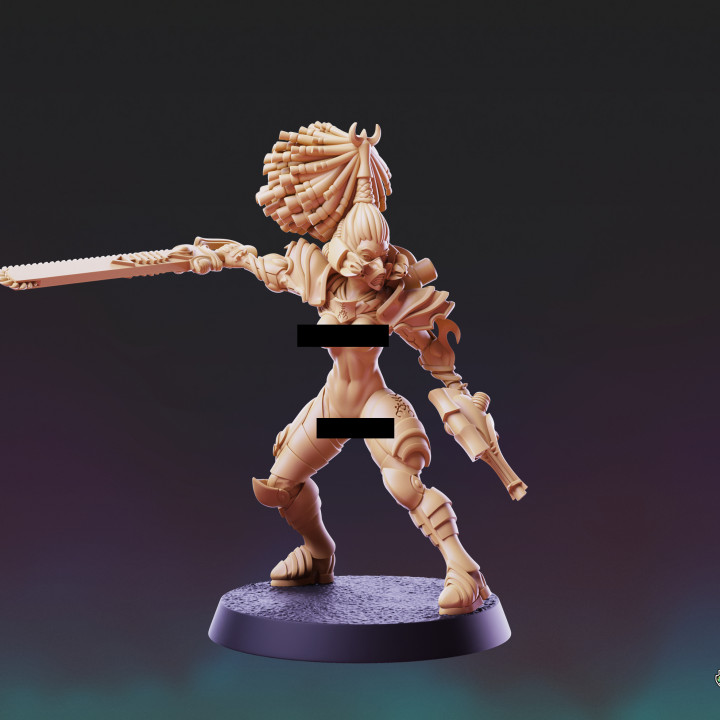 3D Printable Space Elf Venomous Viper Pose 4 + Pinup by PSMiniatures