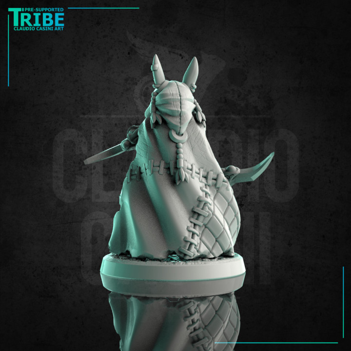 3D Printable (0205) Female rabbitfolk thief rogue with two knives by ...