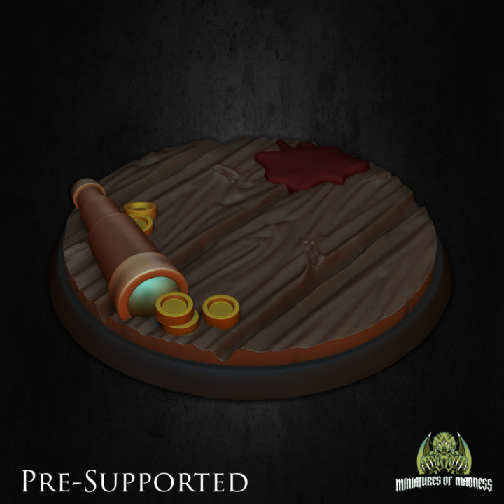 3D Printable Pirate Base 25mm [PRE-SUPPORTED] Wood Floor by Miniatures ...