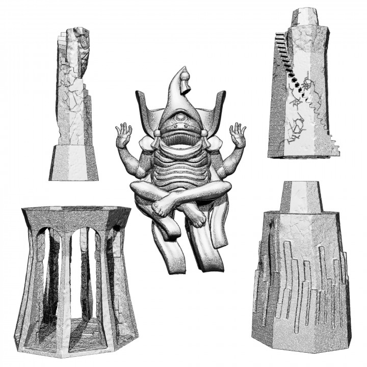 3D Printable Mirror Walkers: Tower of Contemplation by Ill Gotten Games