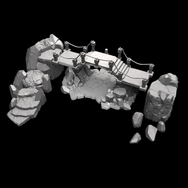 3D Printable DRM024 Bridge B Diorama :: Game Pop Dioramas :: Black ...