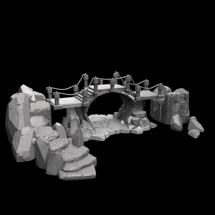 3D Printable DRM024 Bridge B Diorama :: Game Pop Dioramas :: Black ...