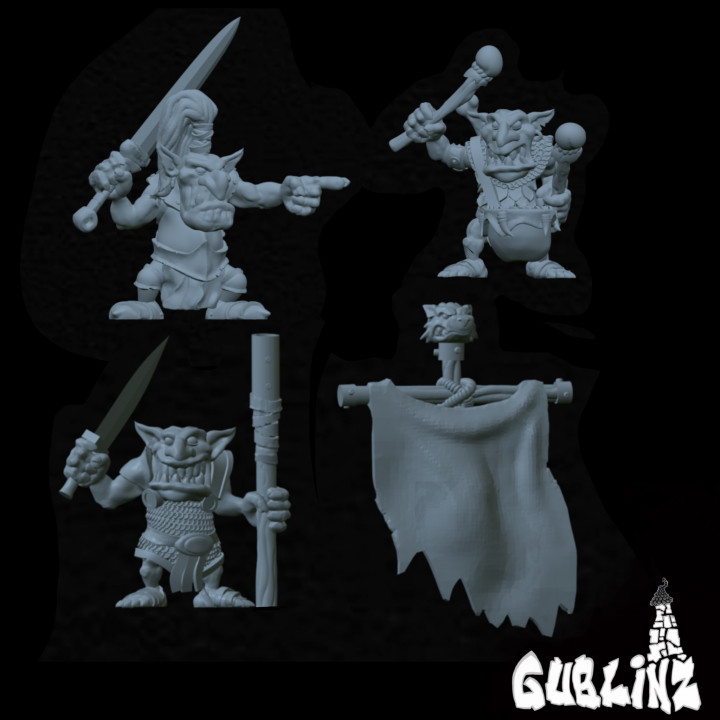 3D Printable Goblin Command Group 2 by Gublinz