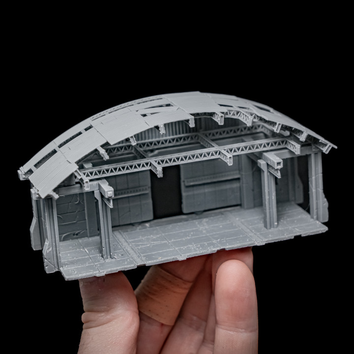 3D Printable Modular Logistics Hangar by The Lazy Forger