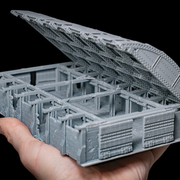 3D Printable Modular Logistics Hangar by The Lazy Forger