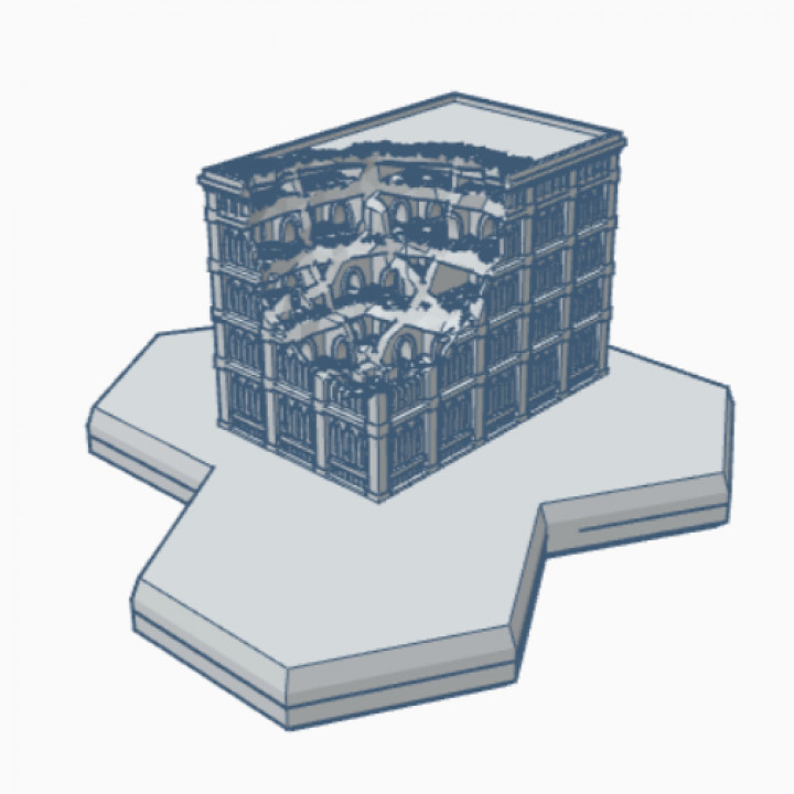 3D Printable Gothic Ruined Building 111 Hex Map Scale HMSGR111 by ...