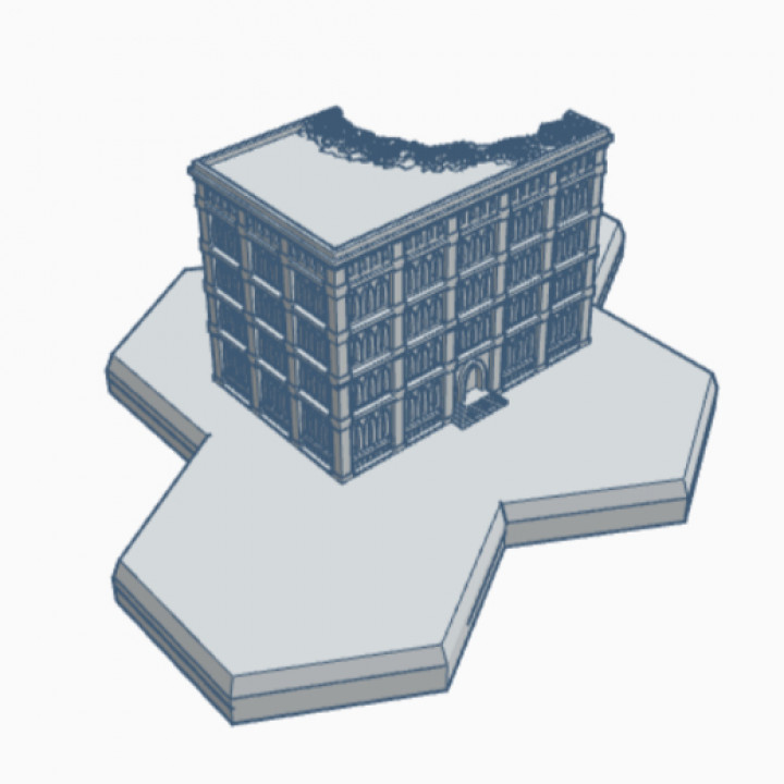 3D Printable Gothic Ruined Building 111 Hex Map Scale HMSGR111 by ...