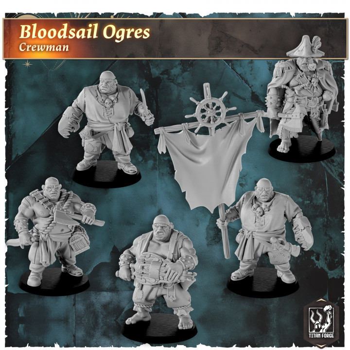 3D Printable OPR Army - Bloodsail Ogres by Titan Forge Miniatures