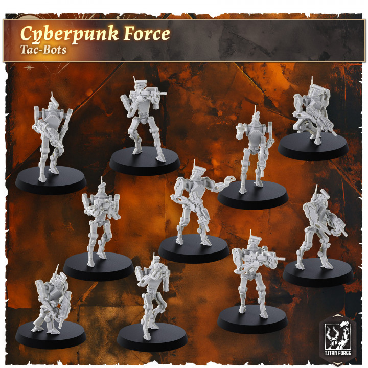 3D Printable OPR Army - Cyberpunk Force by Titan Forge Miniatures