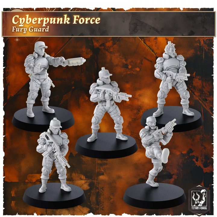 3D Printable OPR Army - Cyberpunk Force by Titan Forge Miniatures