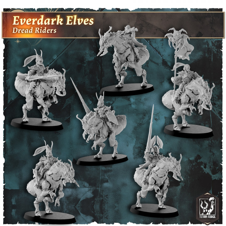 3D Printable OPR Army - Everdark Elves by Titan Forge Miniatures