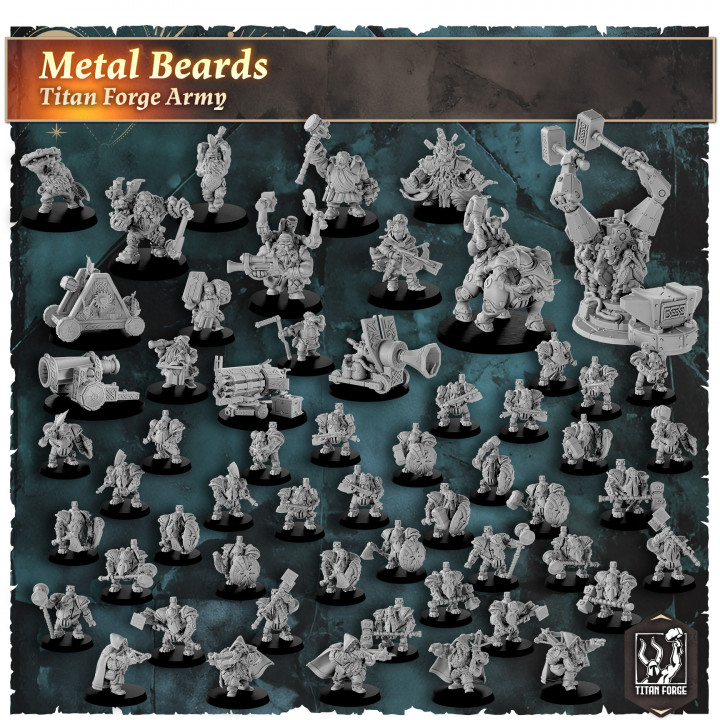 3D Printable OPR Army - Metal Beards by Titan Forge Miniatures
