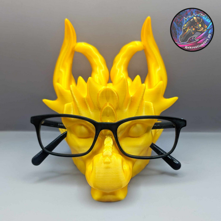 3D Printable Dragon Eyeglasses Holder by Kirsten M