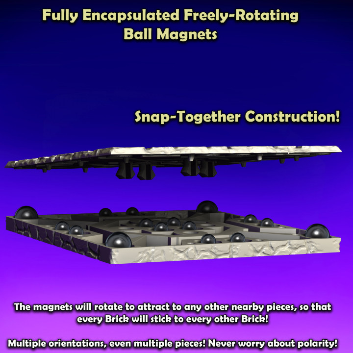 3D Printable Magna-Build DUNGEON Tiles Base Set 1 -Magnetic RPG Terrain ...