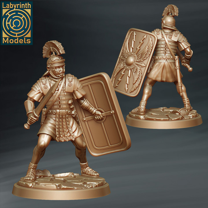 3D Printable Aquila Legionaries - 32mm scale by Labyrinth Models