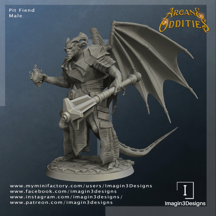 3D Printable Pit Fiend (Male) by Imagin3Designs