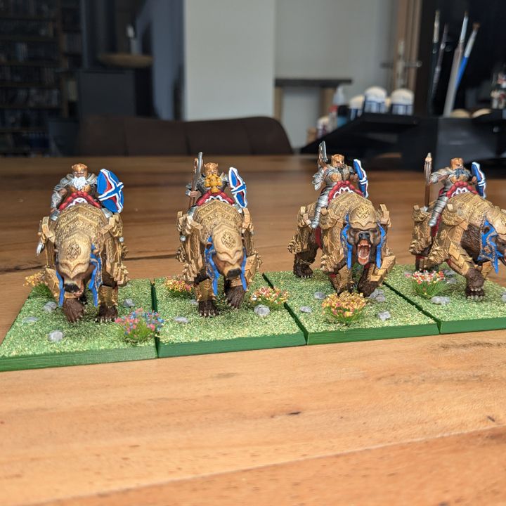 3D Print of Steelhide Ursari - Dwarf Cavalry on Armored Bears by ...