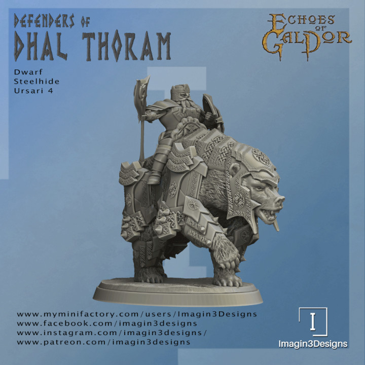 3D Printable Steelhide Ursari - Dwarf Cavalry on Armored Bears by ...