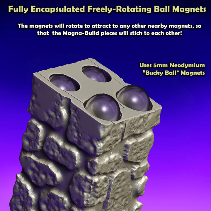 3D Printable Magna-Build DUNGEON Pillars 1 -Magnetic RPG Terrain by ...