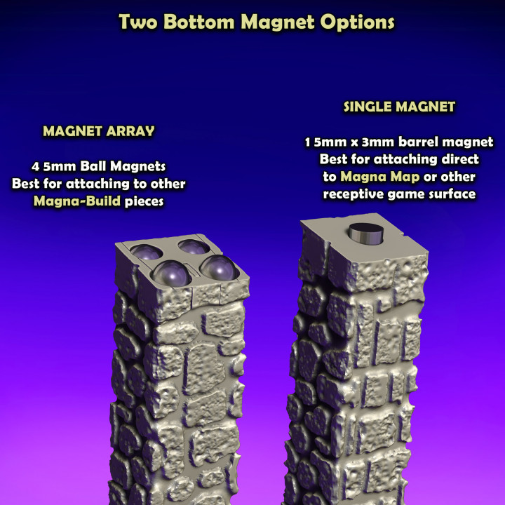 3D Printable Magna-Build DUNGEON Pillars 1 -Magnetic RPG Terrain by ...