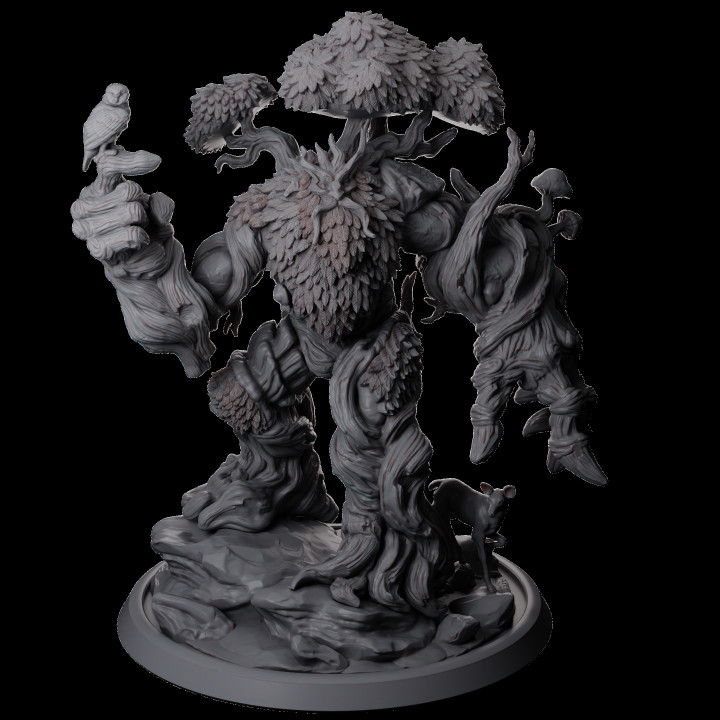 3D Printable Giant Forest Ent and Deer by Flames Maker